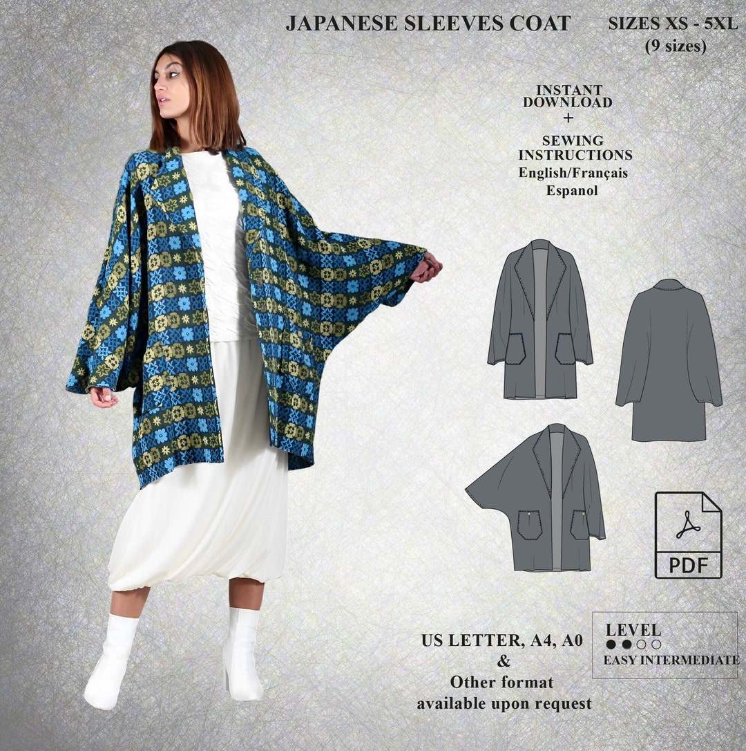 Japanese Coat Sewing Pattern Coat Sewing Pattern Kimono Coat Sewing ...