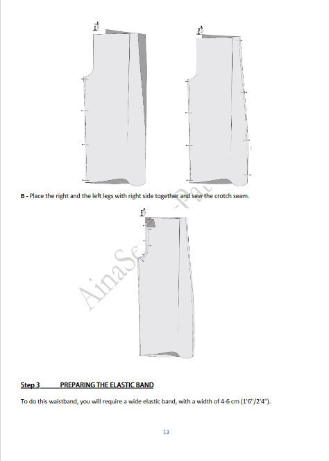 Women Pants Sewing Pattern Elastic Waist Pants Pattern - Etsy