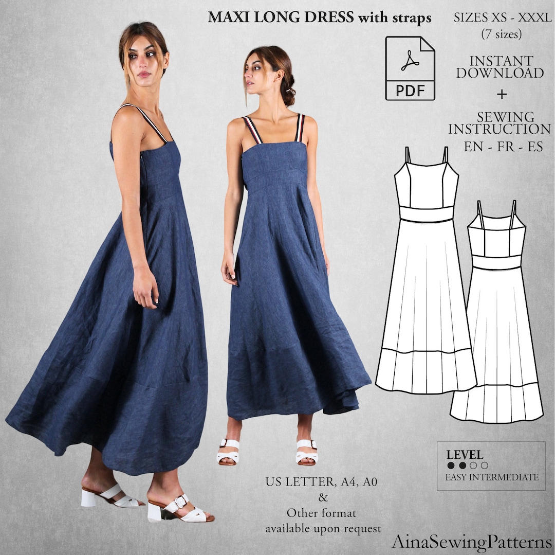 Summer Dress Sewing Pattern PDF Digital Sewing Pattern - Etsy