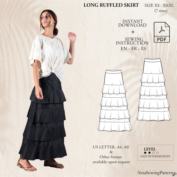 Ruffle Skirt Pattern - Etsy