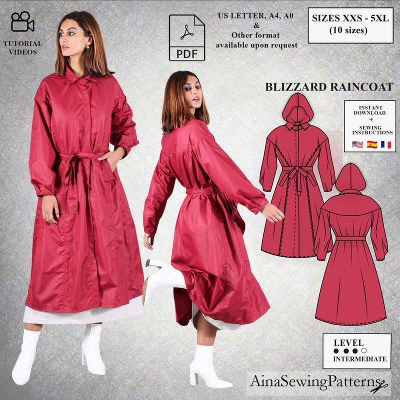 Raincoat Pattern - Etsy