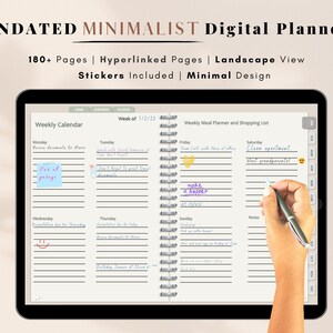 UNDATED Minimalist Weekly Landscape Digital Calendar Planner Electronic ...