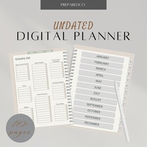 UNDATED Minimalist Weekly Landscape Digital Calendar Planner Electronic ...