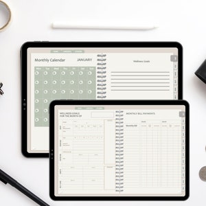 UNDATED Minimalist Weekly Landscape Digital Calendar Planner Electronic ...