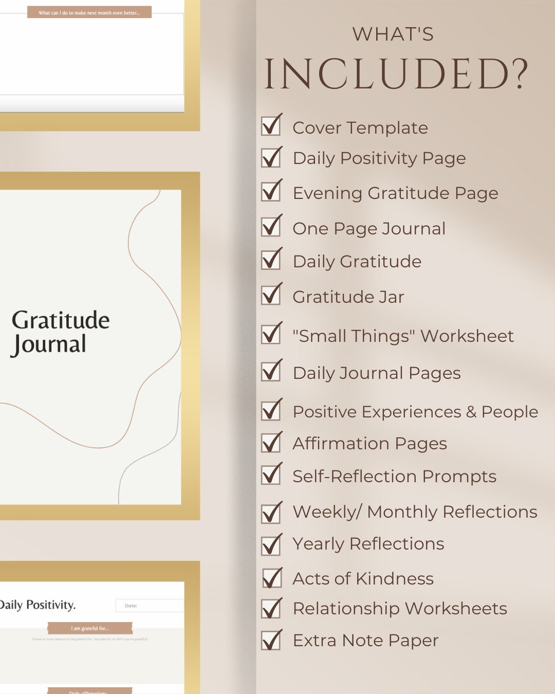Printable Digital Gratitude Journal Templates, Editable on CANVA Self ...