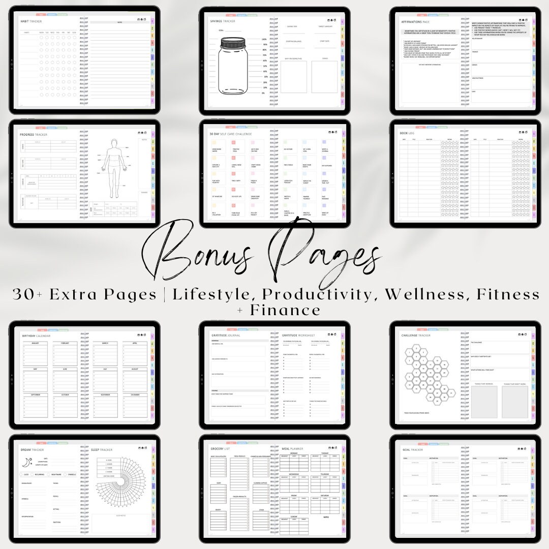 Undated Digital Planner, Notability Planner, iPad Planner, Goodnotes ...