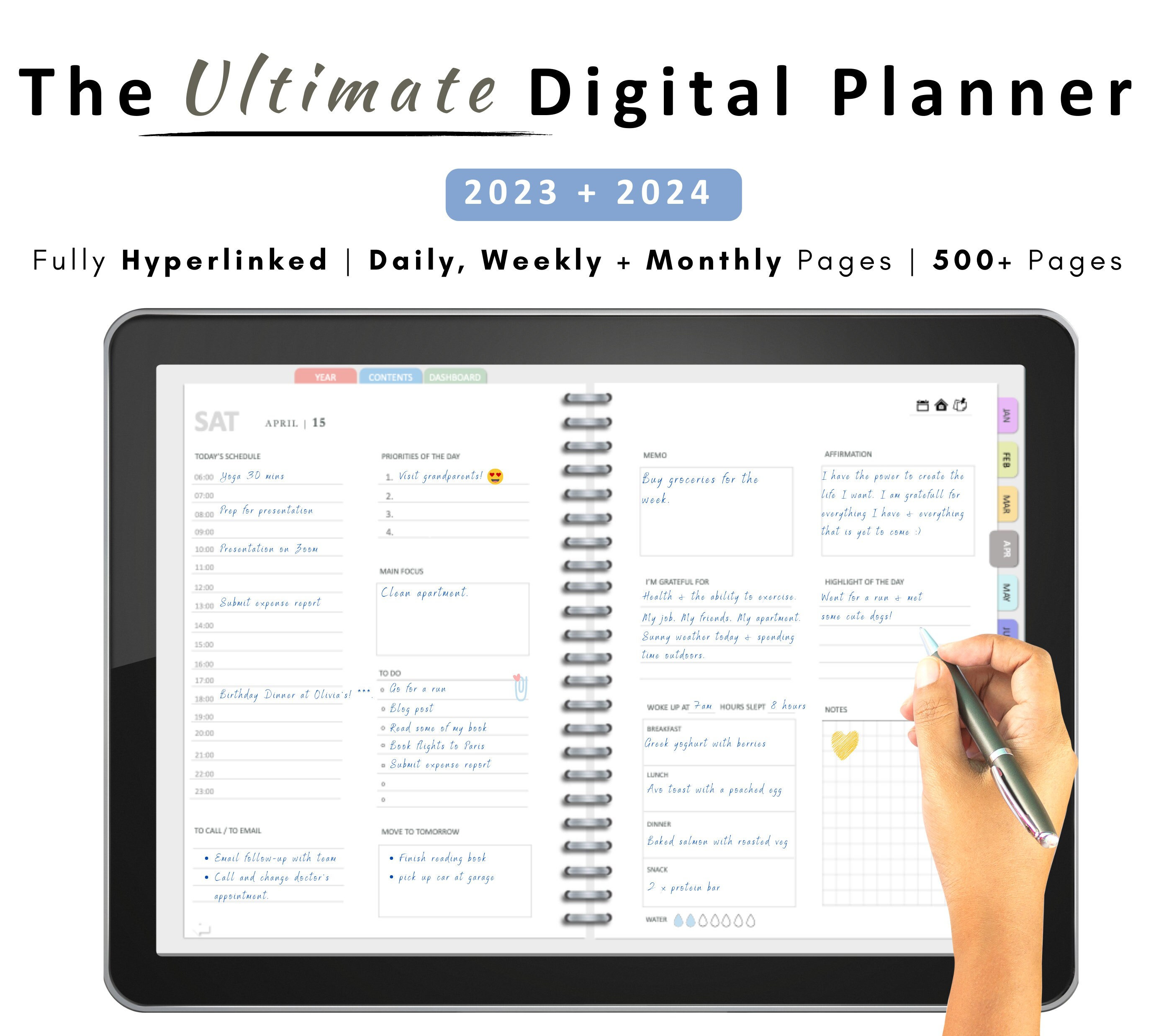 2023 & 2024 Digital Planner, Goodnotes Planner, Notability Planner ...