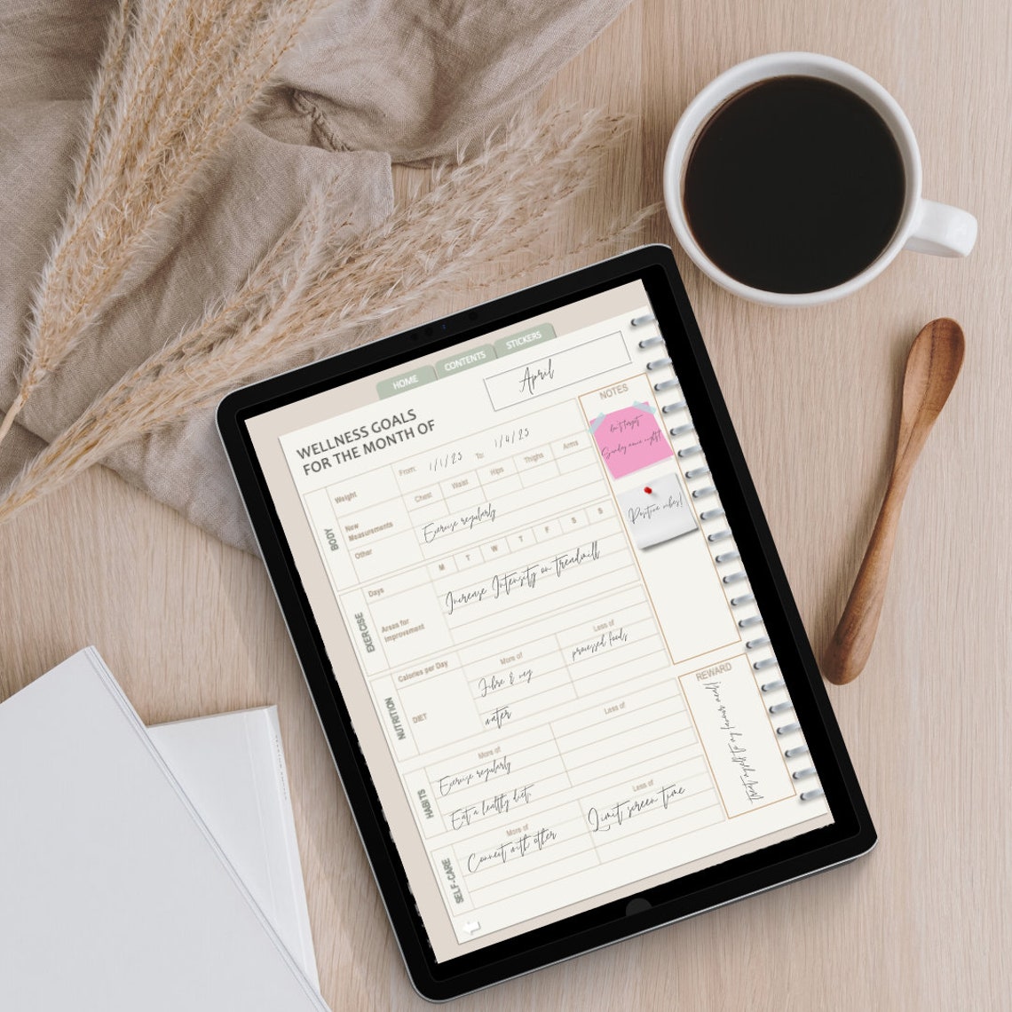 UNDATED Minimalist Weekly Landscape Digital Calendar Planner Electronic ...