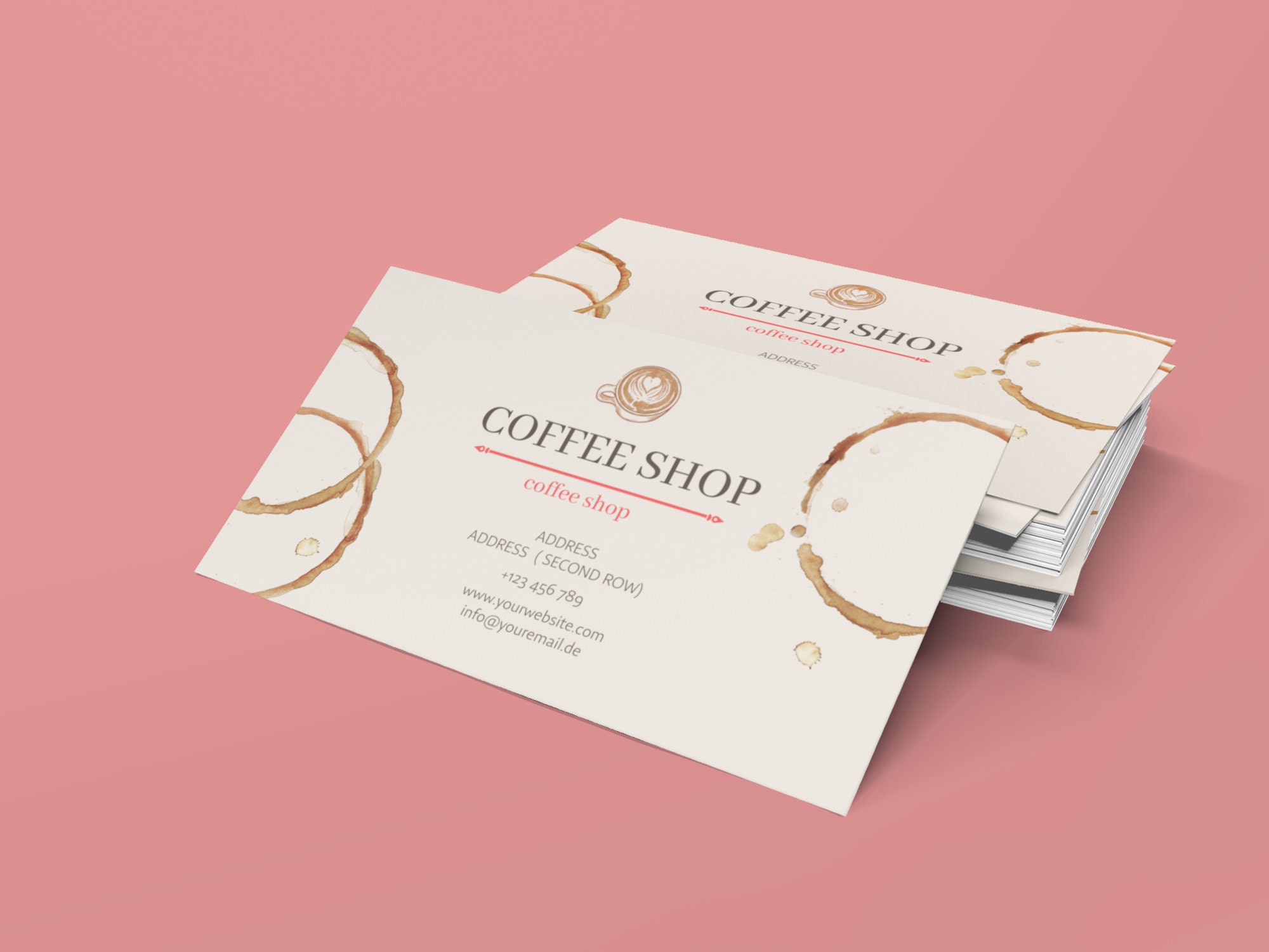 Business Card Coffee Shop | Stationery | Instant Download | DIY Cards ...