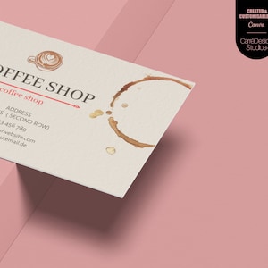 Business Card Coffee Shop | Stationery | Instant Download | DIY Cards ...