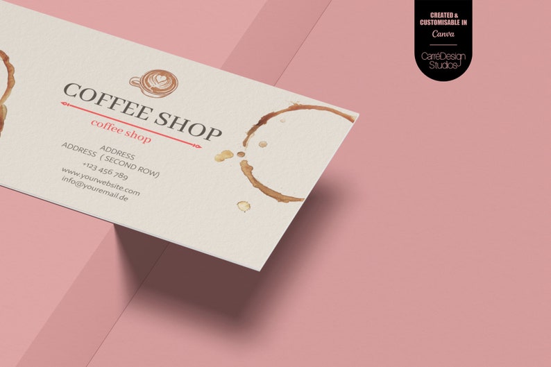 Business Card Coffee Shop | Stationery | Instant Download | DIY Cards ...