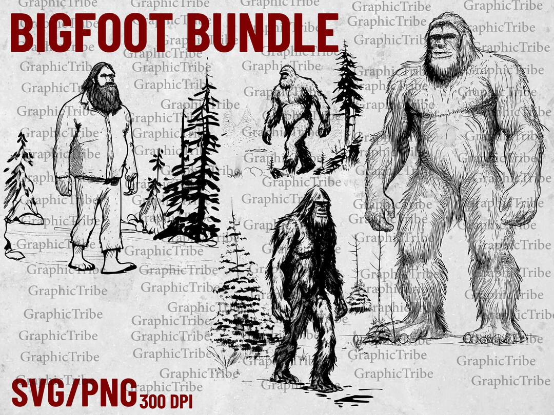 Bigfoot Sasquatch Yeti SVG/PNG Silhouette Files Instant Download - Etsy