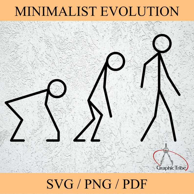 Minimalist Evolution SVG Wall Black and White Art Print - Etsy