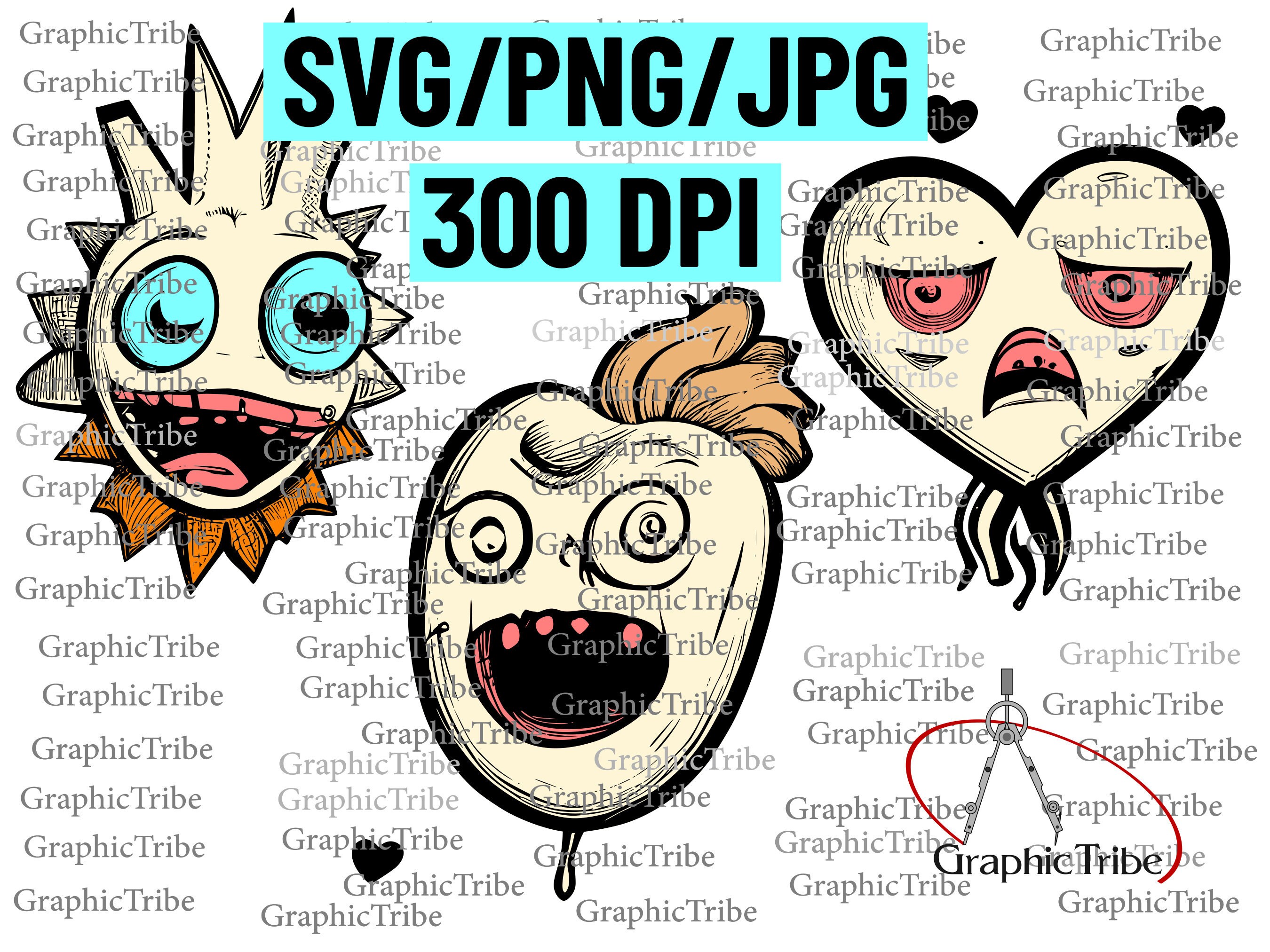 12 More Funny Cartoon Heart Vector SVG and PNG Clipart Bundle ...