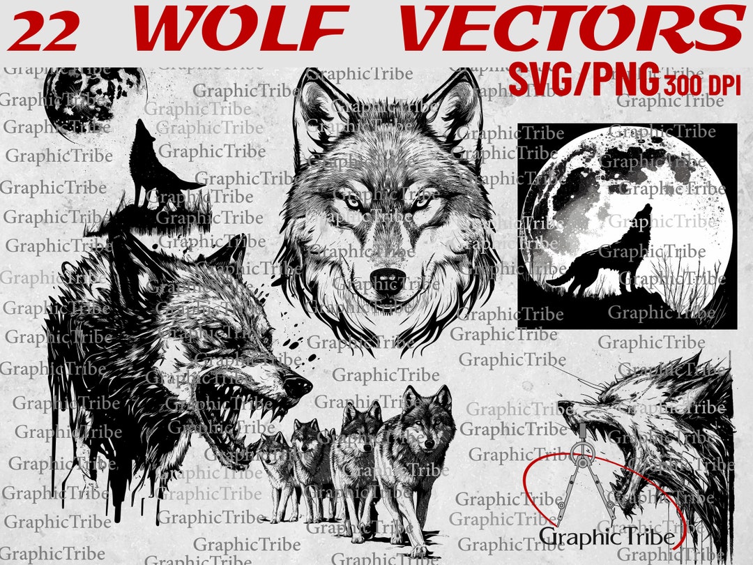 22 Wild Wolf SVG/PNG Bundle, West Frontier Clipart Digital Download - Etsy