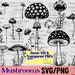 58 Cute Mushroom Toadstool SVG/PNG Clipart Bundle Instant Download ...