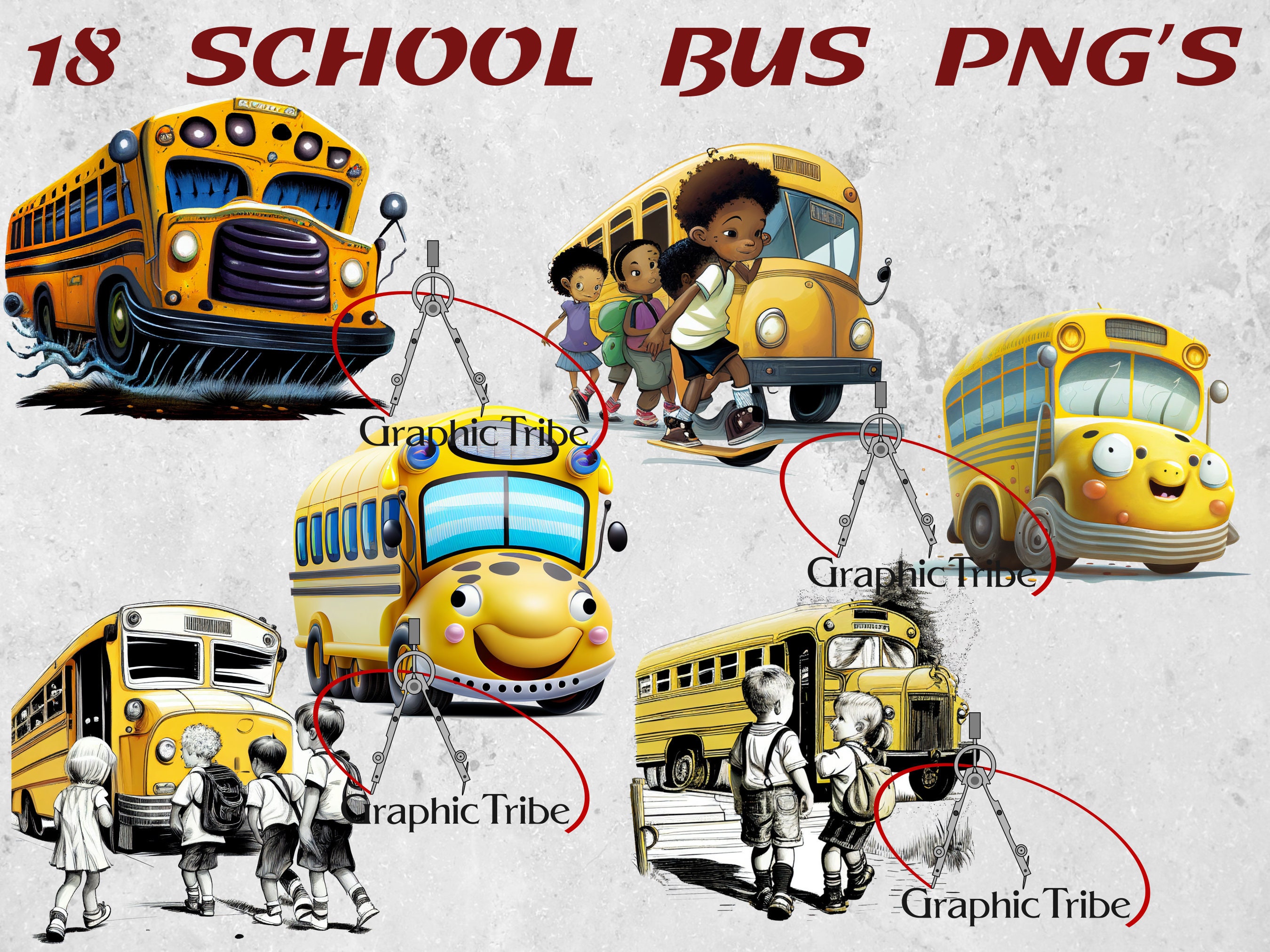 18 School Bus PNG Bundle Back to School Clipart - Etsy