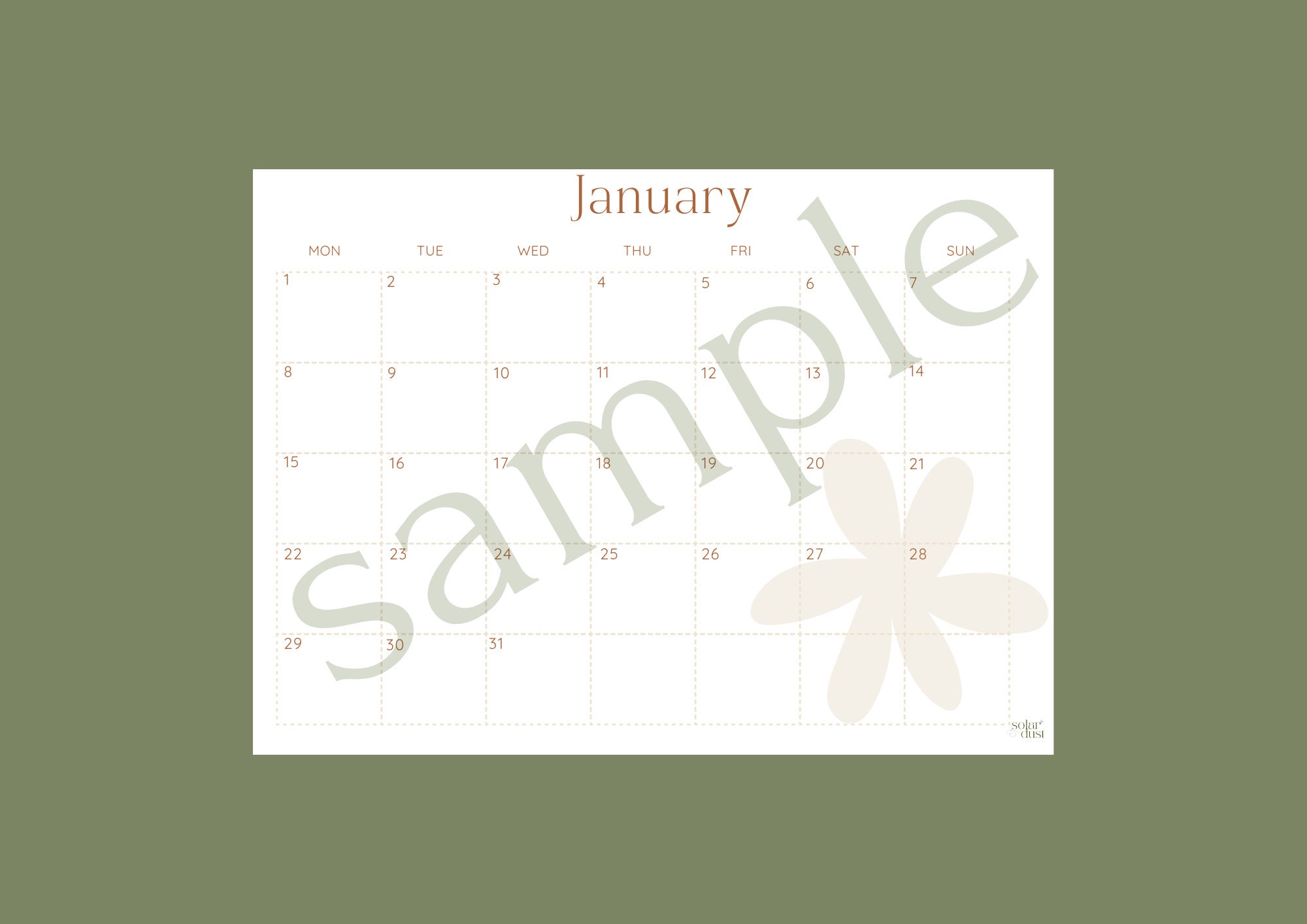 Printable Aesthetic 2024 Calendar PDF Monthly Calendar Planner ...