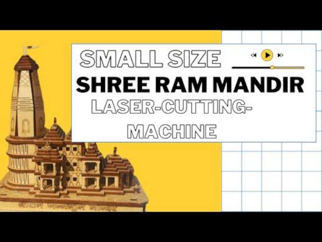 Laser Cut Shri Ram Temple Ayodhya 4x5 Inch Uttar Pradesh 3D CDR, DXF ...