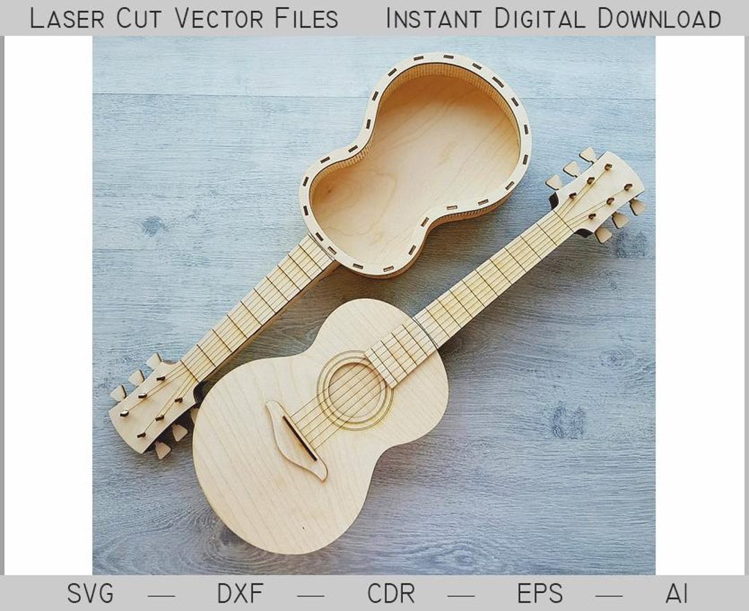 Guitar Laser Cut File 4mm Dxf, Cdr, Ai, Eps, and SVG Format - Etsy