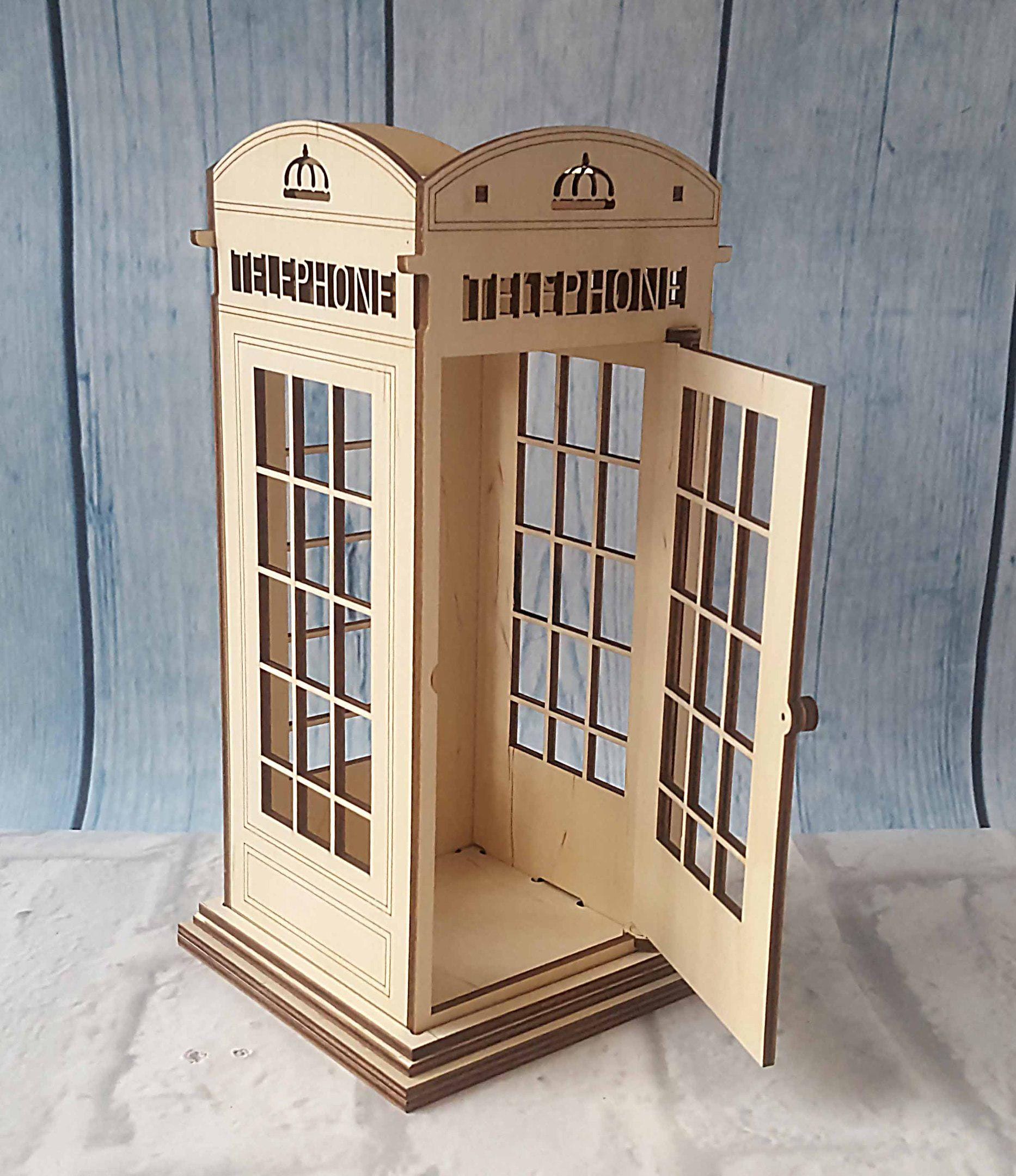 London Phone Booth Laser Cut File Svg, Dxf, Cdr, Eps, AI 3mm, 4mm, 6mm ...