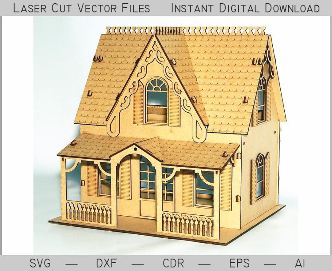 Kids DIY Dollhouse Laser Cut File - Etsy