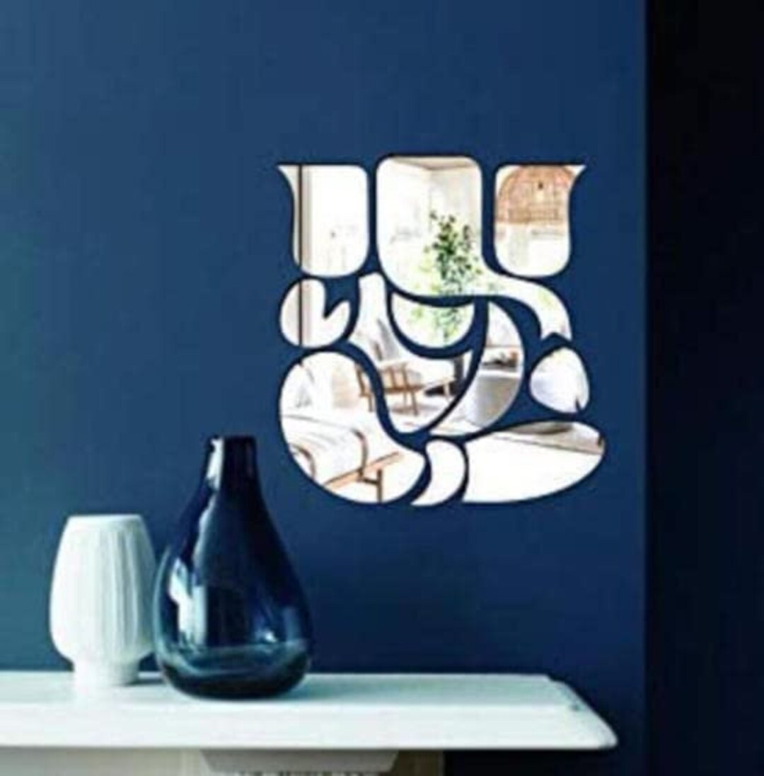 Ganesha Silver Mirror Stickers for the Wall, Acrylic Mirror Wall Decor ...