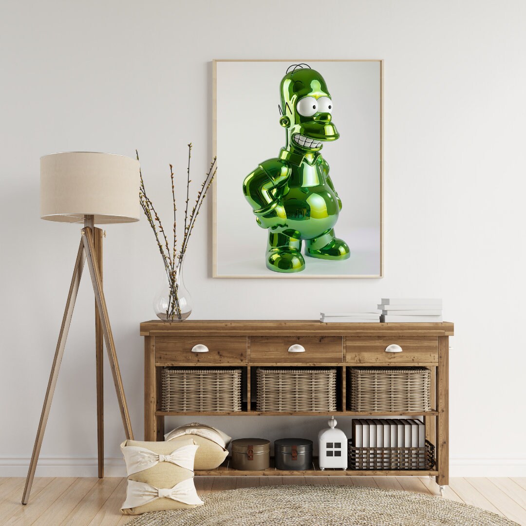 Homer Simpson, Poster Art, Green, Digital Download, Art Print, Home ...