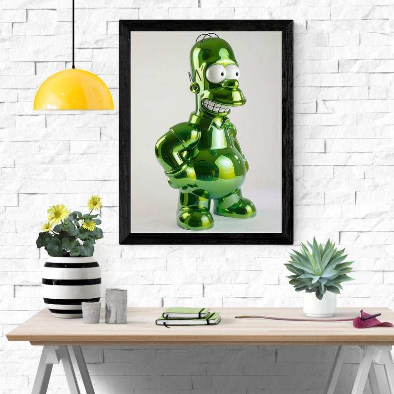 Homer Simpson, Poster Art, Green, Digital Download, Art Print, Home ...