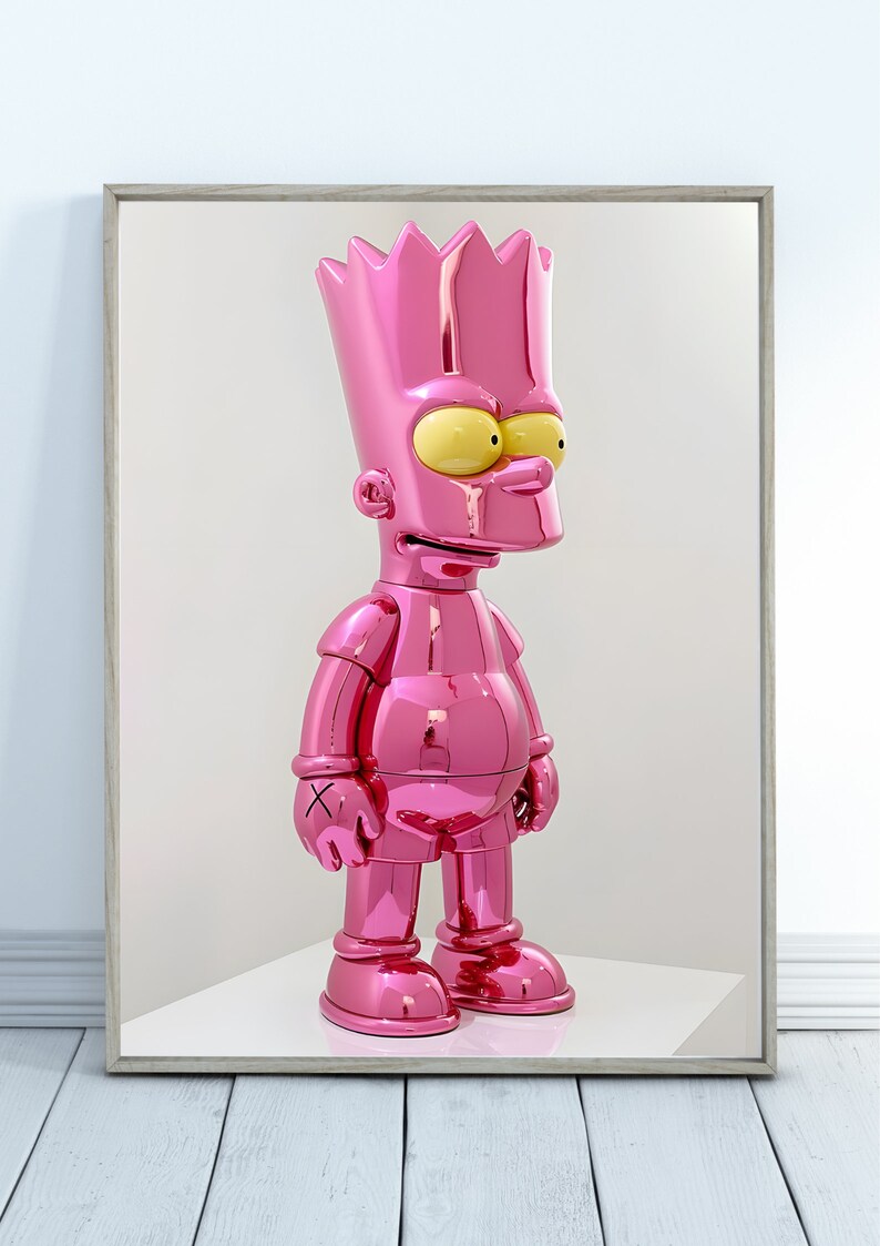 Bart Simpson, Poster Art, Pink, Digital Download, Art Print, Home Decor ...