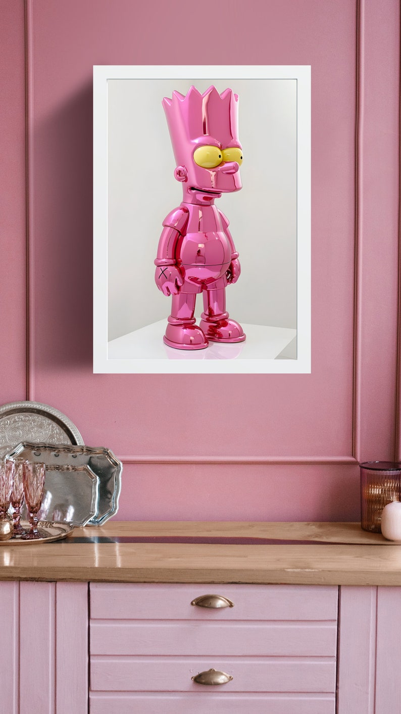 Bart Simpson, Poster Art, Pink, Digital Download, Art Print, Home Decor ...