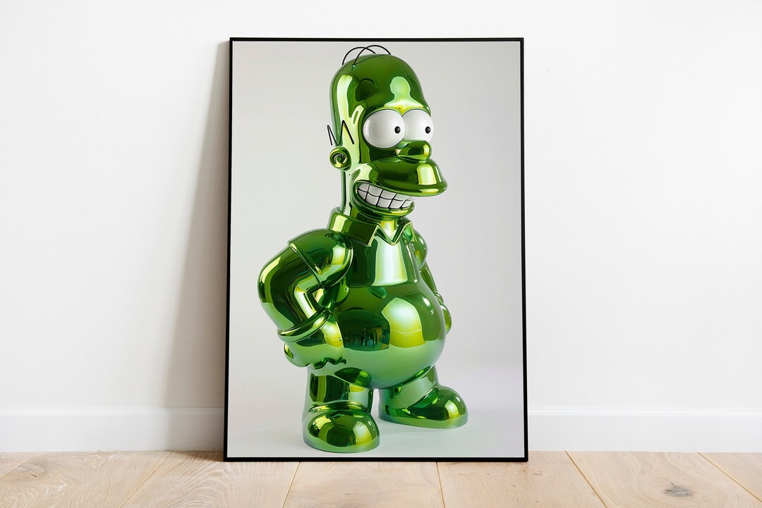 Homer Simpson, Poster Art, Green, Digital Download, Art Print, Home ...