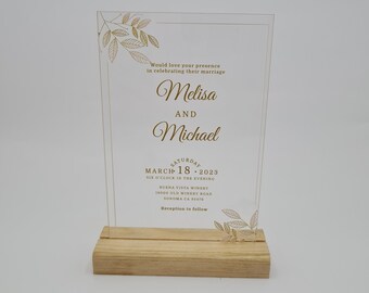 Acrylic Wedding Invitations, Elegant Wedding Invitations,plexiglass UV ...
