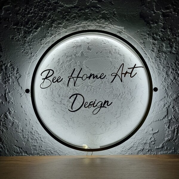 Circle Backlit Sign - Etsy