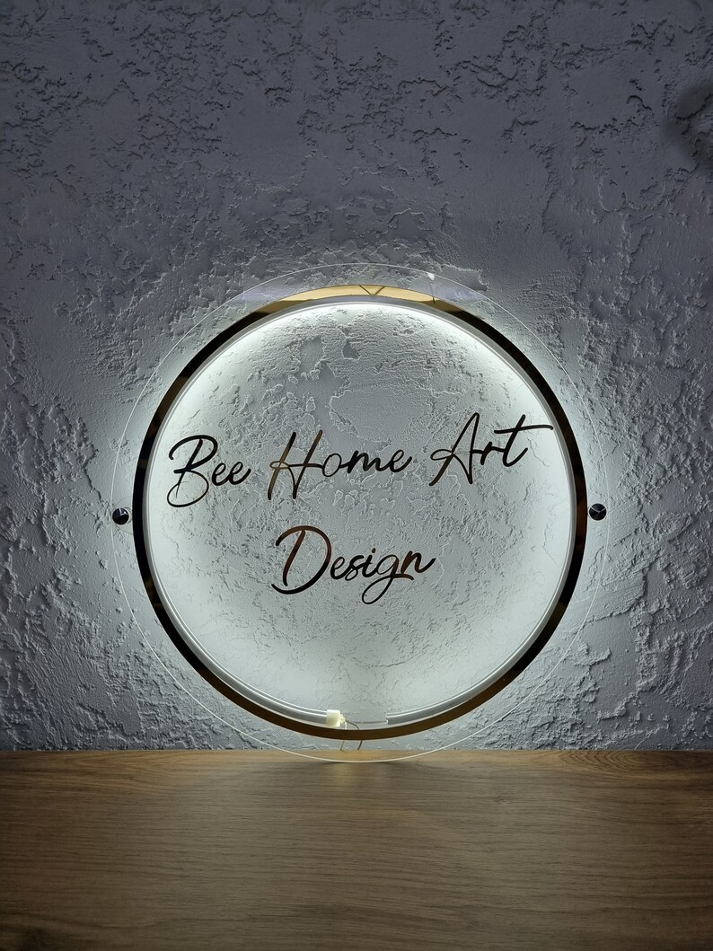 Neon Lights Mirror Logo Sign I Wall Sign I Studio Sign I Custom Round ...