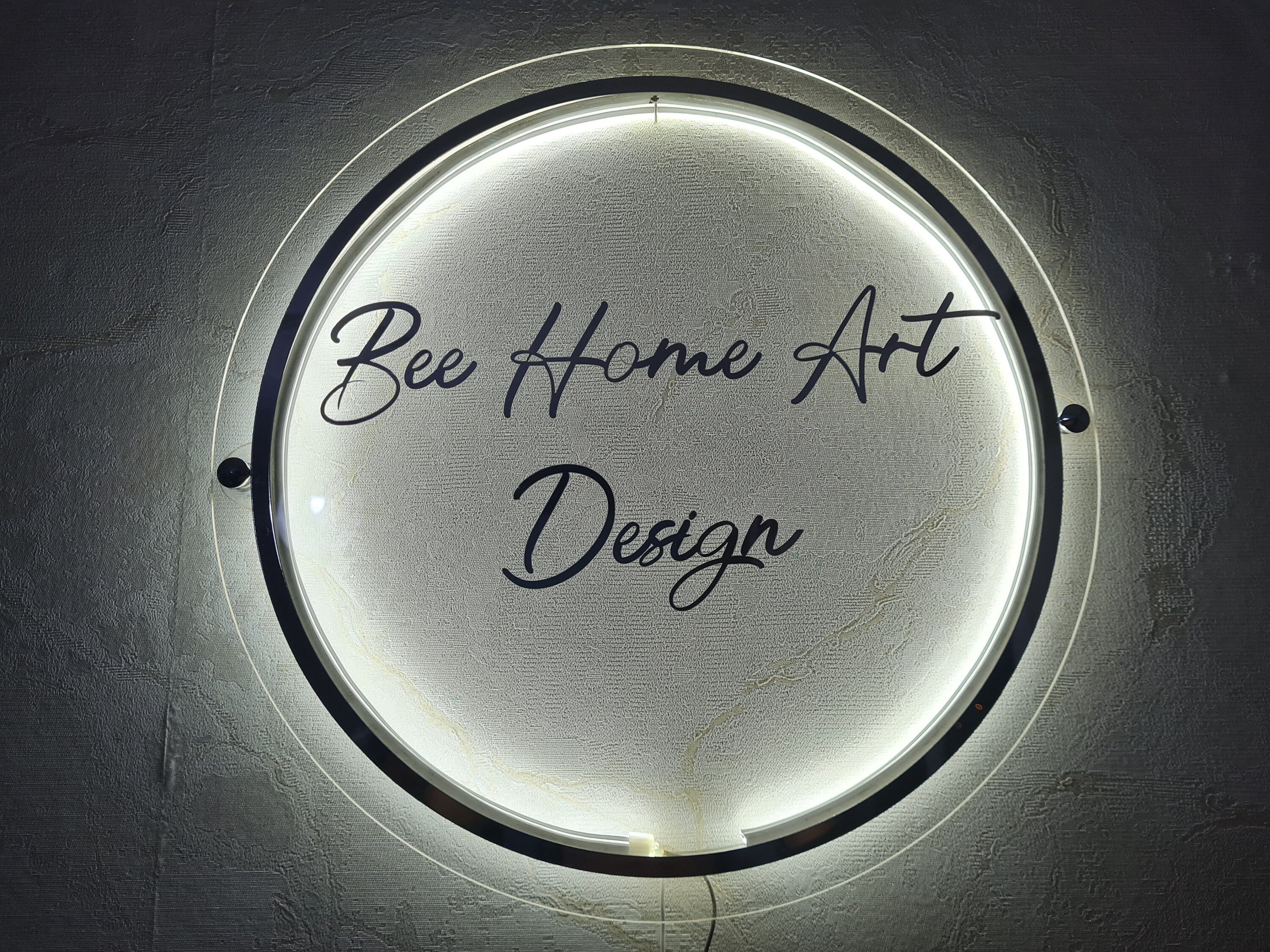 Neon Lights Mirror Logo Sign I Wall Sign I Studio Sign I Custom Round ...