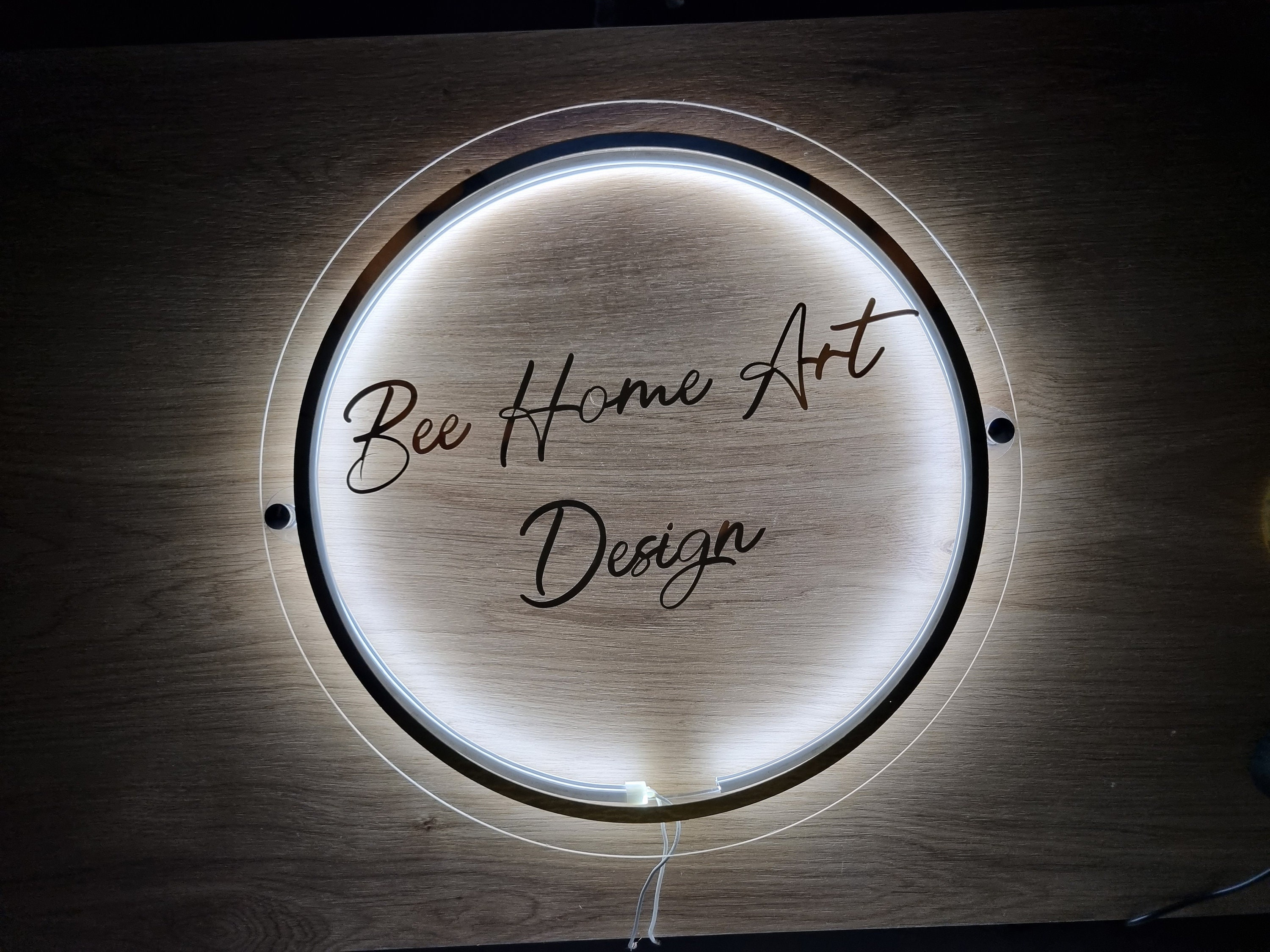 Neon Lights Mirror Logo Sign I Wall Sign I Studio Sign I Custom Round ...