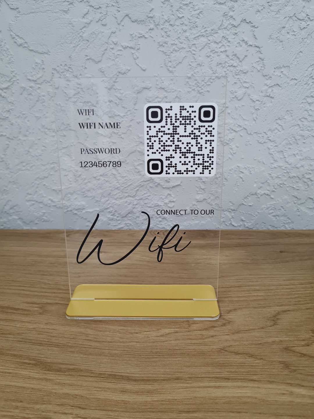 Wifi QR Scannable Code Acrylic Plaque Pub Hotel - Etsy