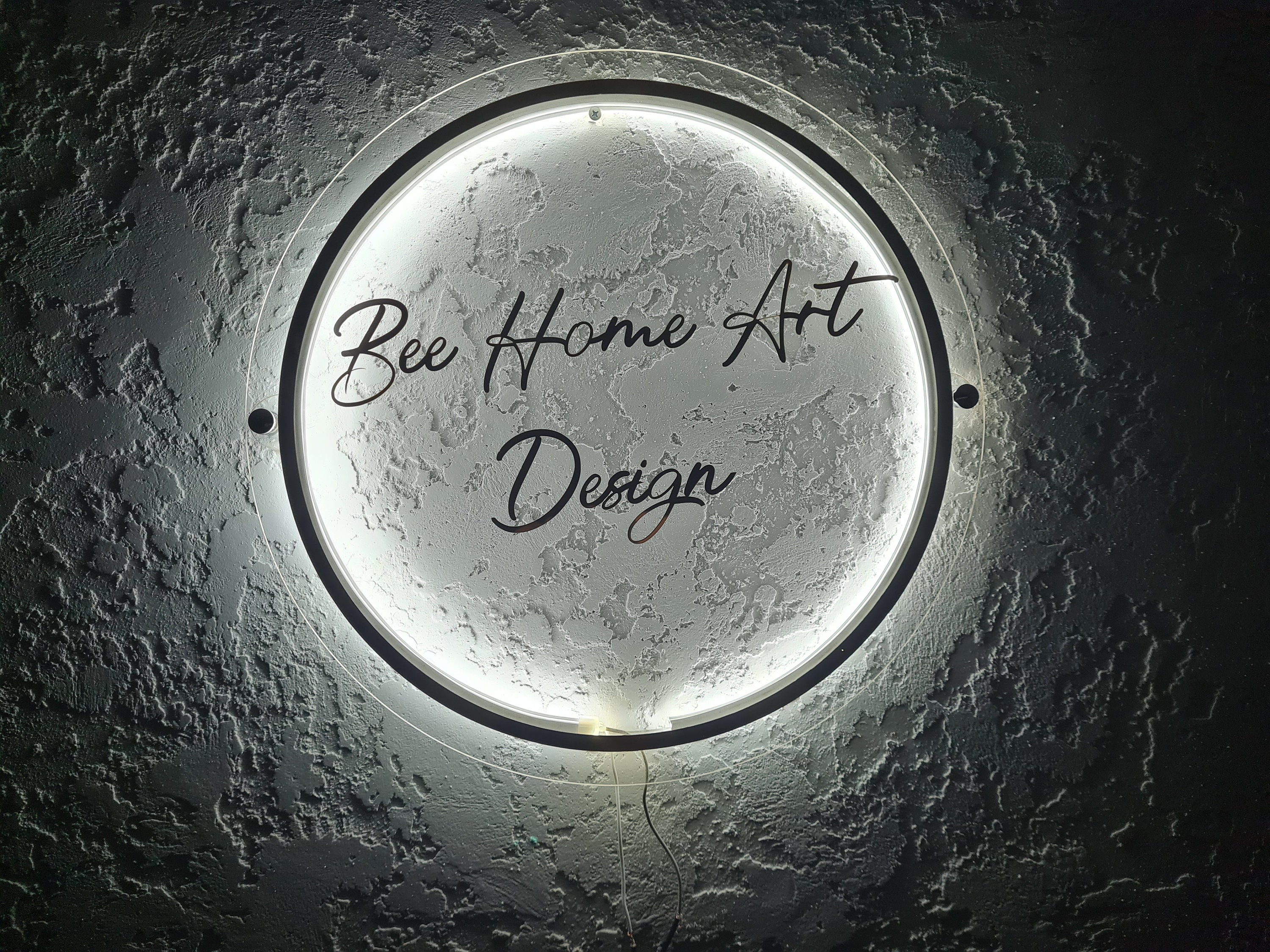 Neon Lights Mirror Logo Sign I Wall Sign I Studio Sign I Custom Round ...