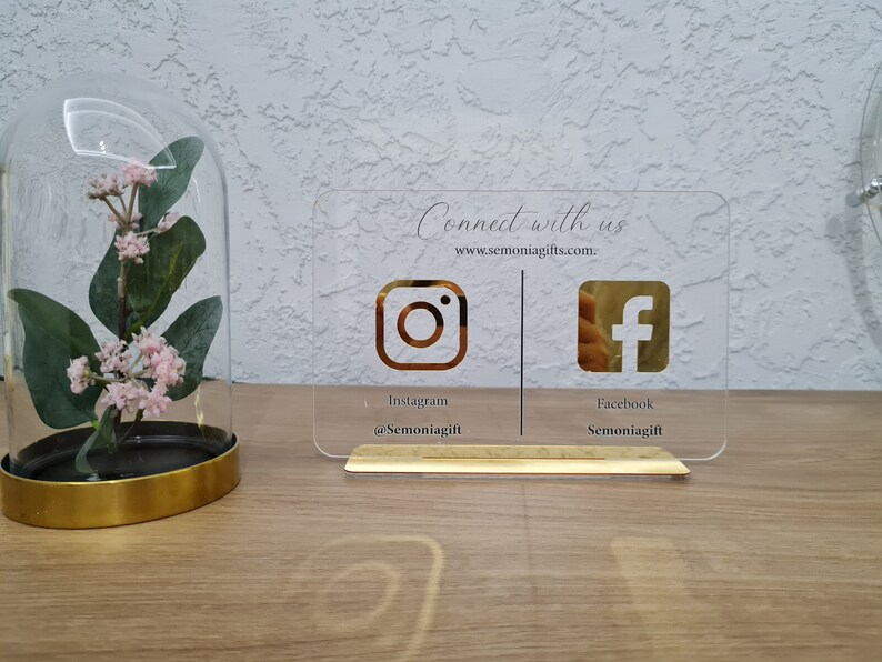 Double Business Social Media Sign | Salon Sign | Beauty Sign ...