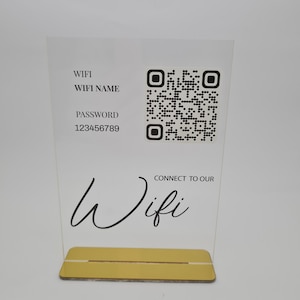 Wifi QR Scannable Code Acrylic Plaque | Pub | Hotel |restaurant ...