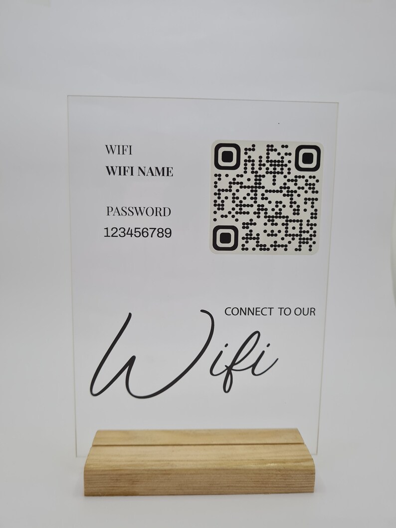 Wifi QR Scannable Code Acrylic Plaque | Pub | Hotel |restaurant ...