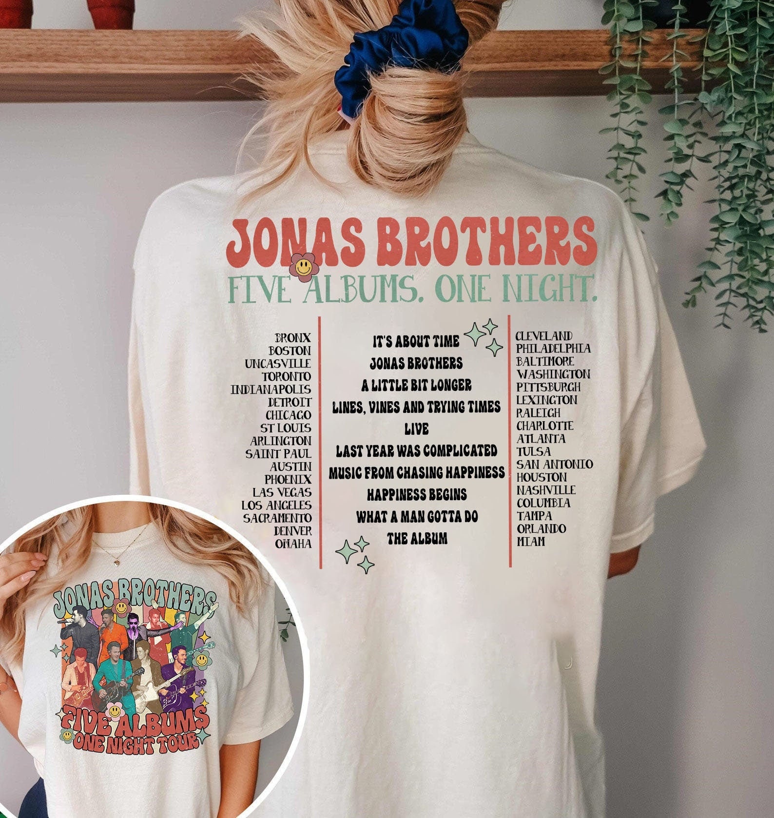 Retro Jonas Brothers Shirt, Joe Jonas Double sided shirt sold by Toucan ...