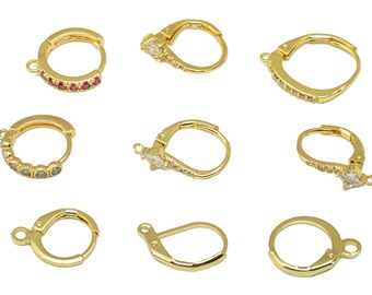 Brass Plain Leverback Gold Leverback Earring Clasp 18K - Etsy