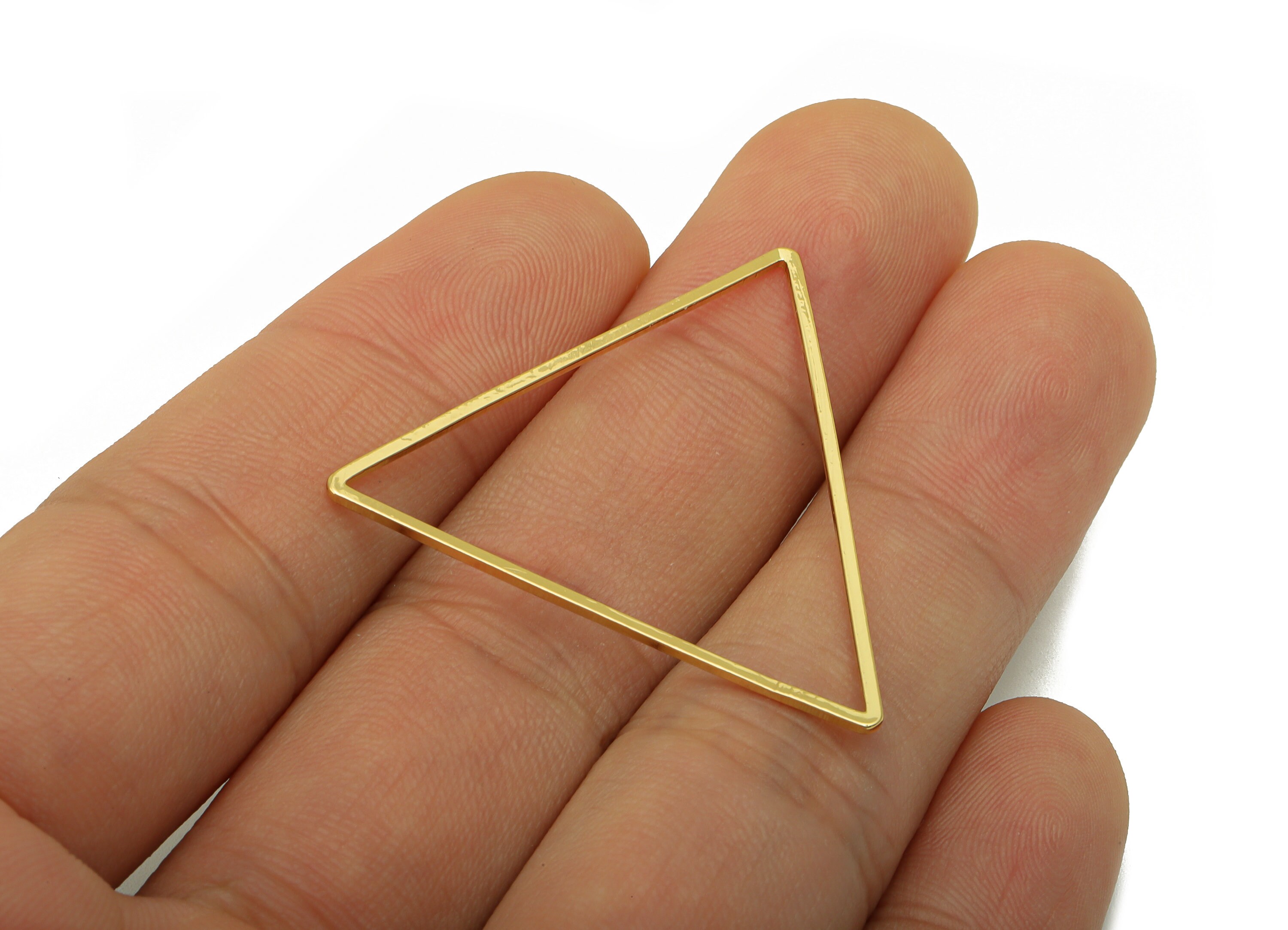 Gold Triangle Rings Brass Triangular 1mm Rings 18K Real - Etsy