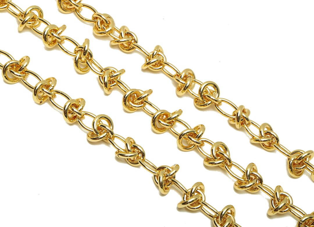 2.0 Knot Chains, Brass Thick Chunky Round Chians, Gold Chunky Knot ...