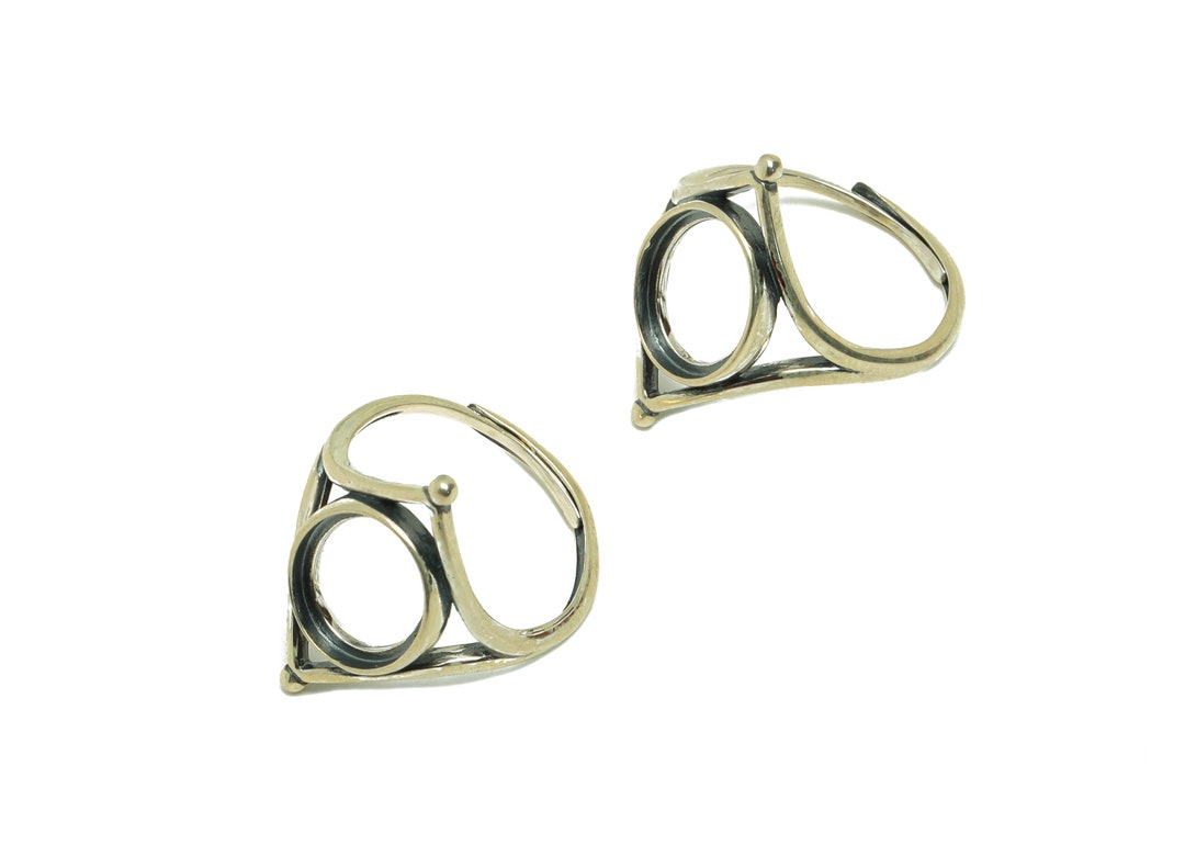 1012mm Oval Ring Setting, Thick Adjustable Oval Rings Setting, Sterling ...