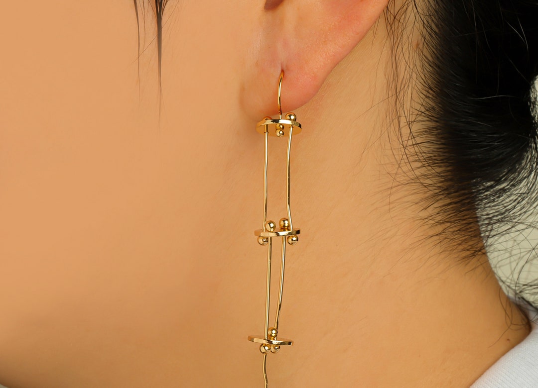Brass Interlock Ear Wire, Gold Dangle Round Earring Hook, Smooth Disc ...