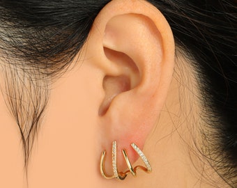 Gold Minimalist Studs, Brass Crystal Earring Posts, Cubic Zircon Round ...