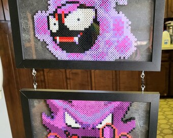 Gastly Haunter Gengar Mega Gengar Pokemon Perler Bead Fuse Bead 8bit ...